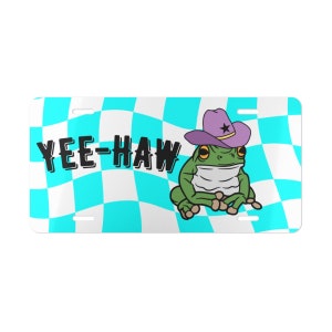 Cowboy Frog Front License Plate - Country Frog Truck Tag - Cute Purple ...