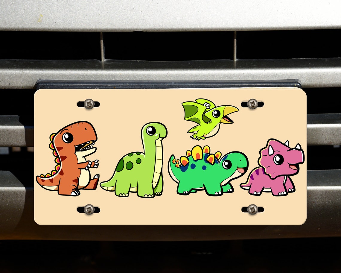Walk the Dinosaur Front License Plate - Cute Dino Car - T-rex ...