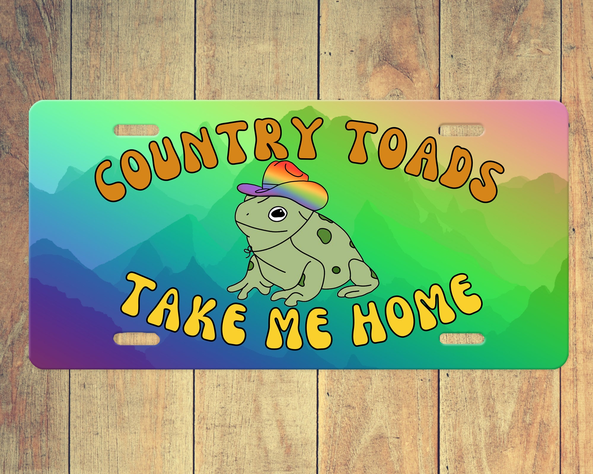 Cowboy Frog Front License Plate - Country Frog Truck Tag - Funky ...