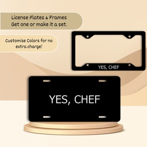 Front License Plate, Yes Chef, Funny Culinary Cooking School Gifts ...