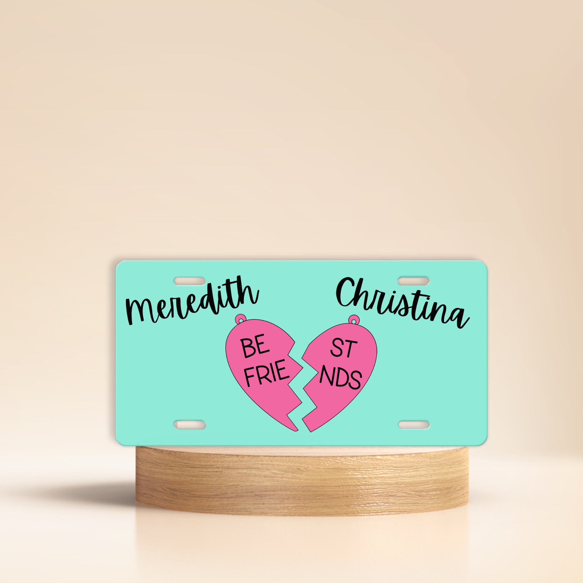 Best Friend Matching Front License Plate Personalized Bestie - Etsy