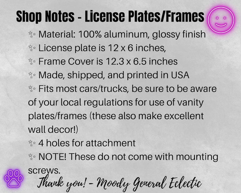 Pink License Plates Plate Frame Set Option Available Pink - Etsy