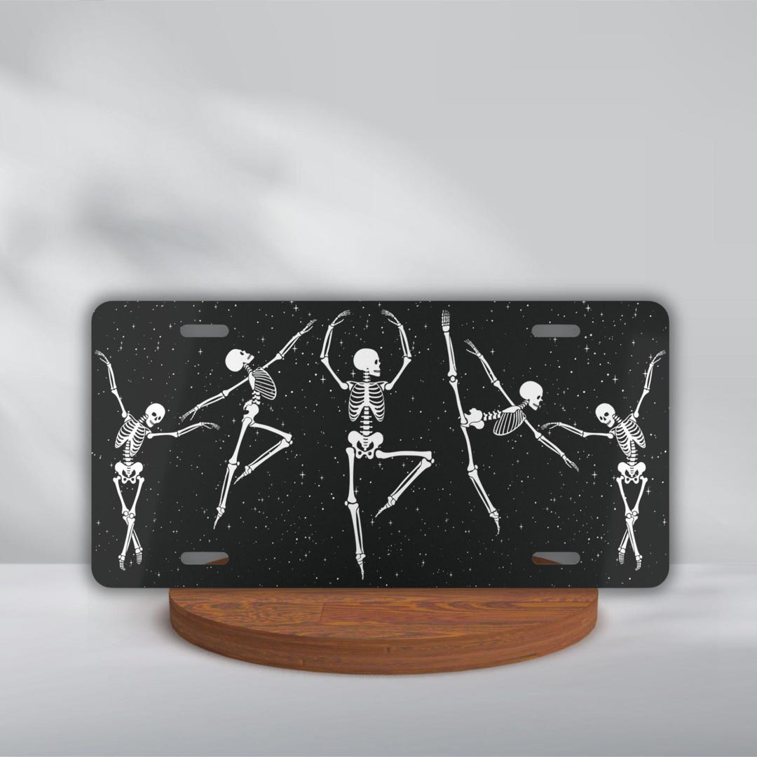 Vanity Plate - Dancing Ballerina Skeletons License Plate, Car Accessory ...
