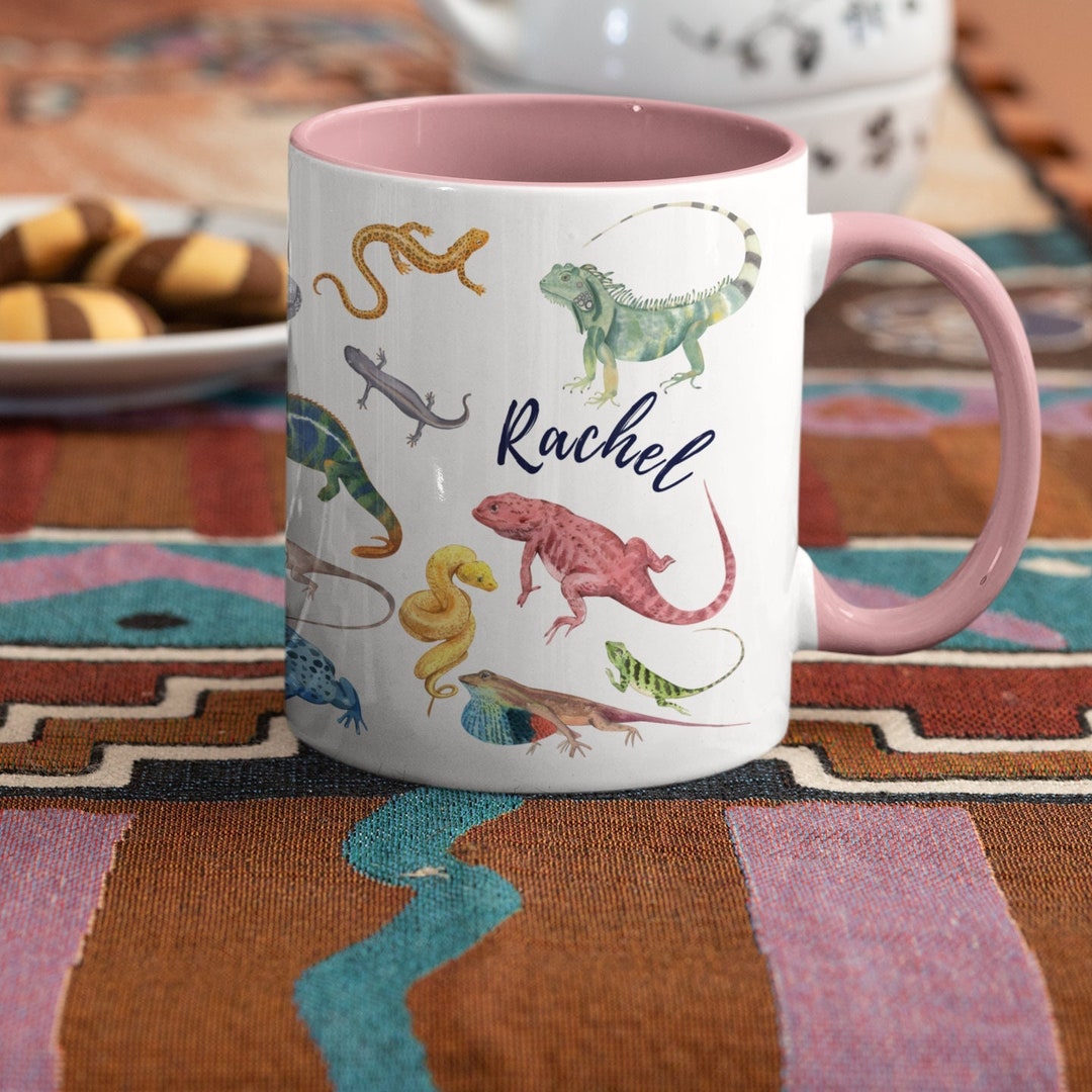Cottagecore Lizard Accent Coffee Mug, Reptile Amphibian Mug Herping ...