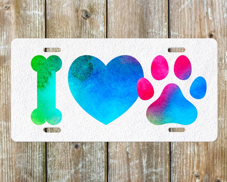 Dog Paw Print Front License Plate | Dog Vanity Plate Truck Tag ...