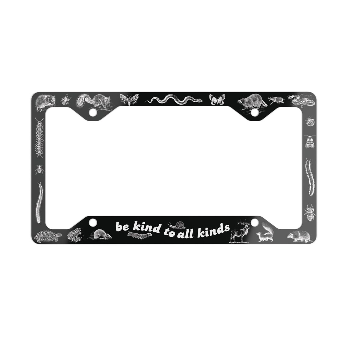 License Plate Frame Be Kind to All Kinds Critters - Fun Car Accessories ...