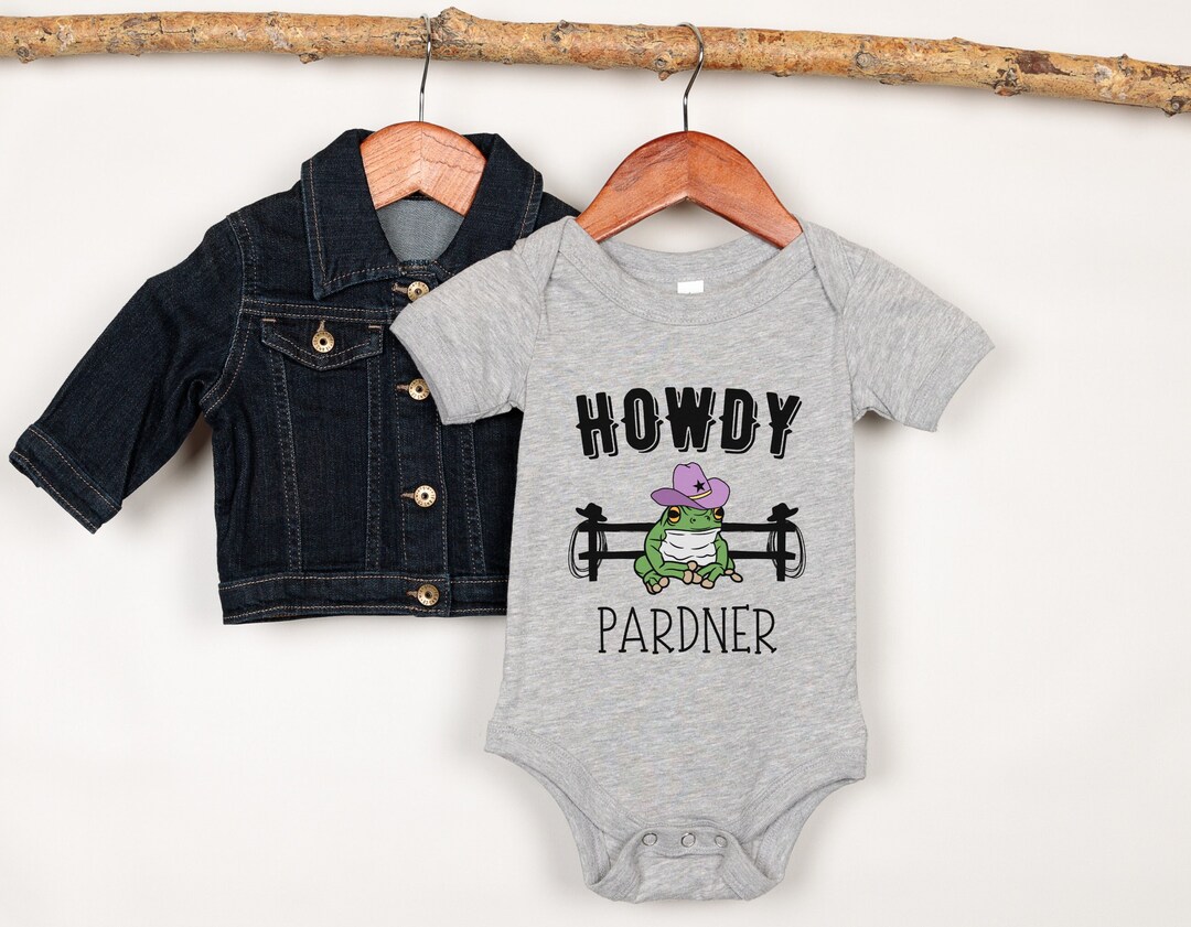 Howdy Pardner Cowboy Frog Baby Infant Bodysuit | Cute Baby Gift | Frog ...