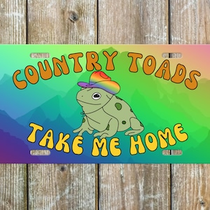 Cowboy Frog Front License Plate - Country Frog Truck Tag - Cute Purple ...