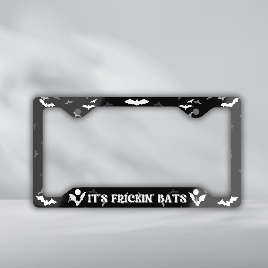 Goth License Metal License Plate Frame - Halloween Car Tag Frame - It's ...