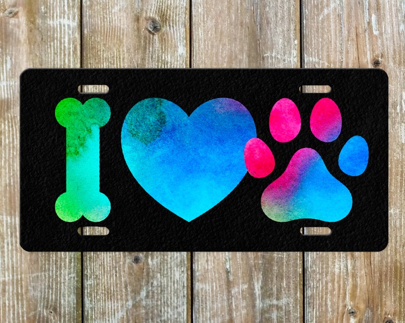 Dog Paw Print Front License Plate Dog Vanity Plate Truck Tag - Etsy