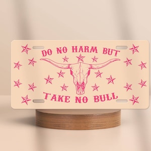 No Bull Front License Plate - Western Bull Horns Stars Car Truck Vanity ...