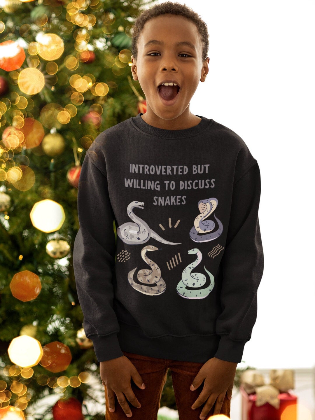 Kids Snake Sweatshirt - Introverted Kids Gift - Willing to Discuss ...
