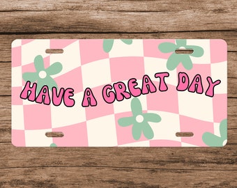 Walk the Dinosaur Front License Plate Cute Dino Car T-rex Triceratops ...