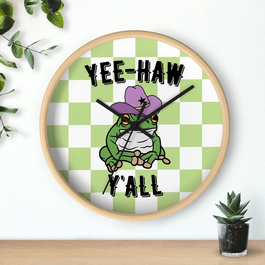 Cowboy Frog Wall Clock - Frog Western Gift - Cowgirl Aesthetic Retro ...