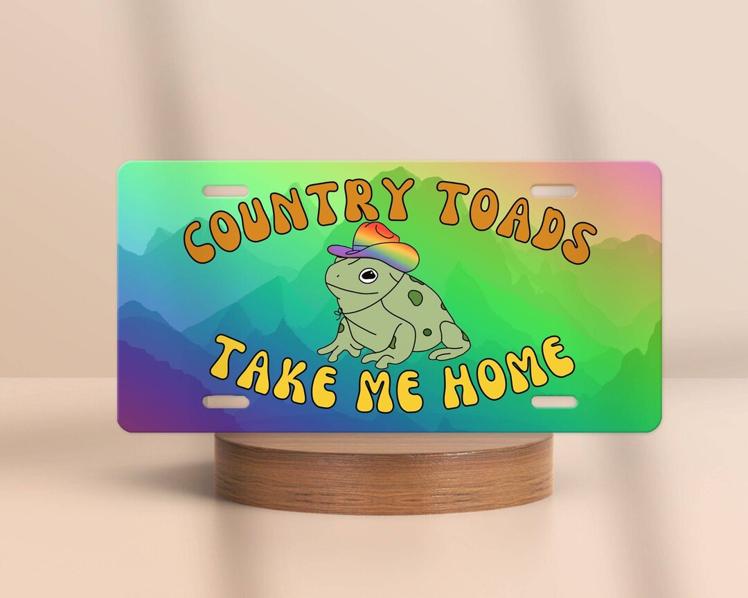 Cowboy Frog Front License Plate - Country Frog Truck Tag - Funky ...