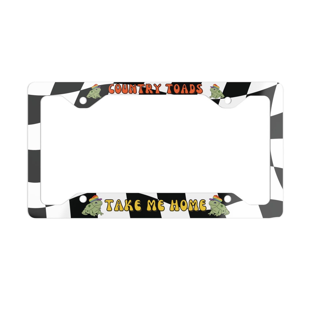 Retro License Plate Frame Country Toads Take Me Home, Funny License ...