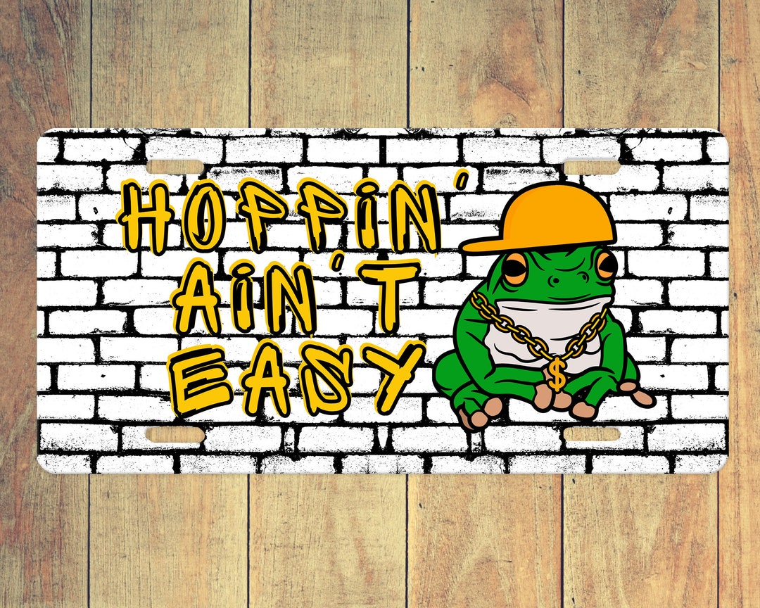 Funny Frog License Plate, Hip Hop Frog Funky Frog Car Truck Vanity Tag ...