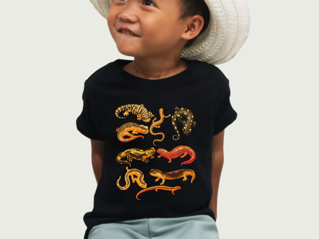 All Salamanders Kids Tee for Amphibian Lovers, Cottagecore Clothing ...