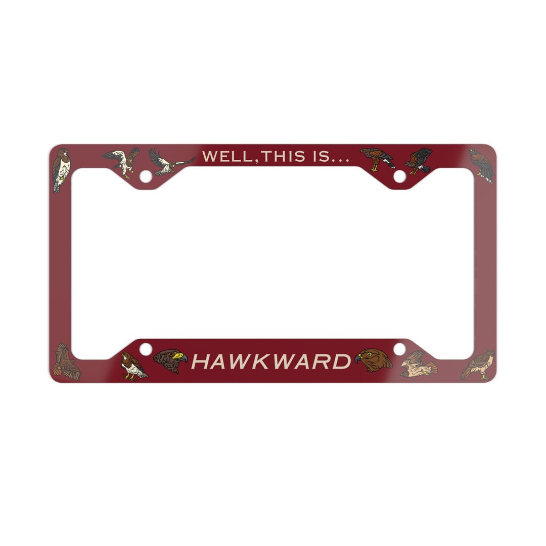 Funny Birds License Plate Frame Burgundy, Aesthetic Bird Lover Car Gift ...