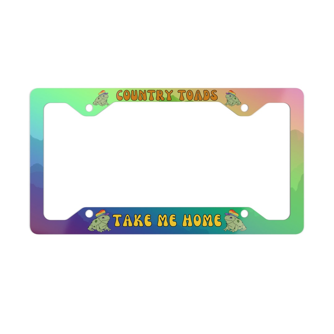 License Plate Frame Country Toads Take Me Home, Funny License Plate ...