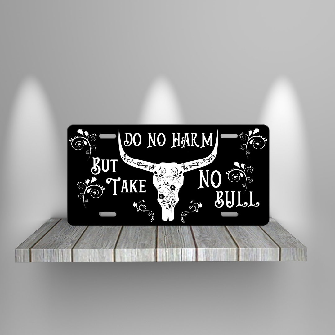 Take No Bull License Plate - Country Girl Vibes - Bull Floral Western ...