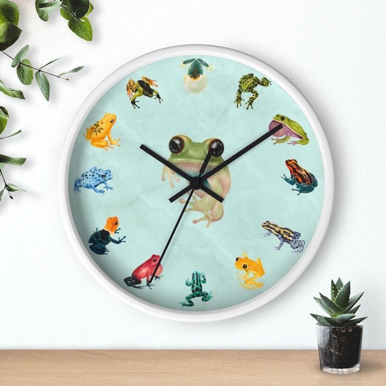 Frog Watercolor Wall Clock - Cottagecore Decor - Aesthetic Frog Vibes ...