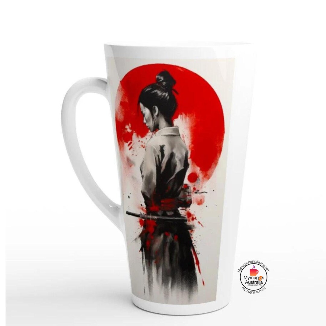 Red Sun Japanese Mug, Samurai Mug Latte Coffee Mug Japanese Coffee Mug ...