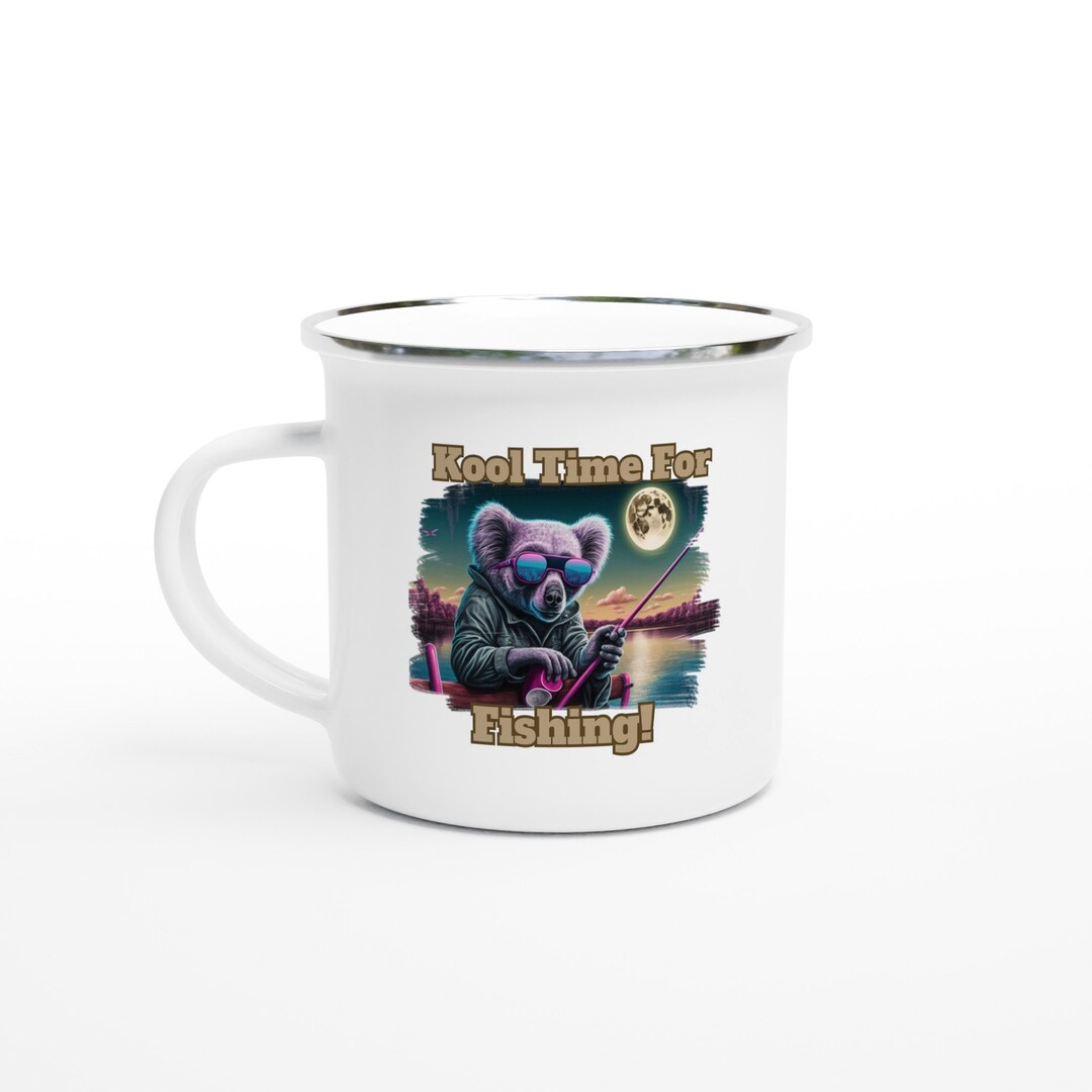 Kool Time for Fishing Enamel Mug, Camping Mug, Traveling Mug, Koala Mug ...