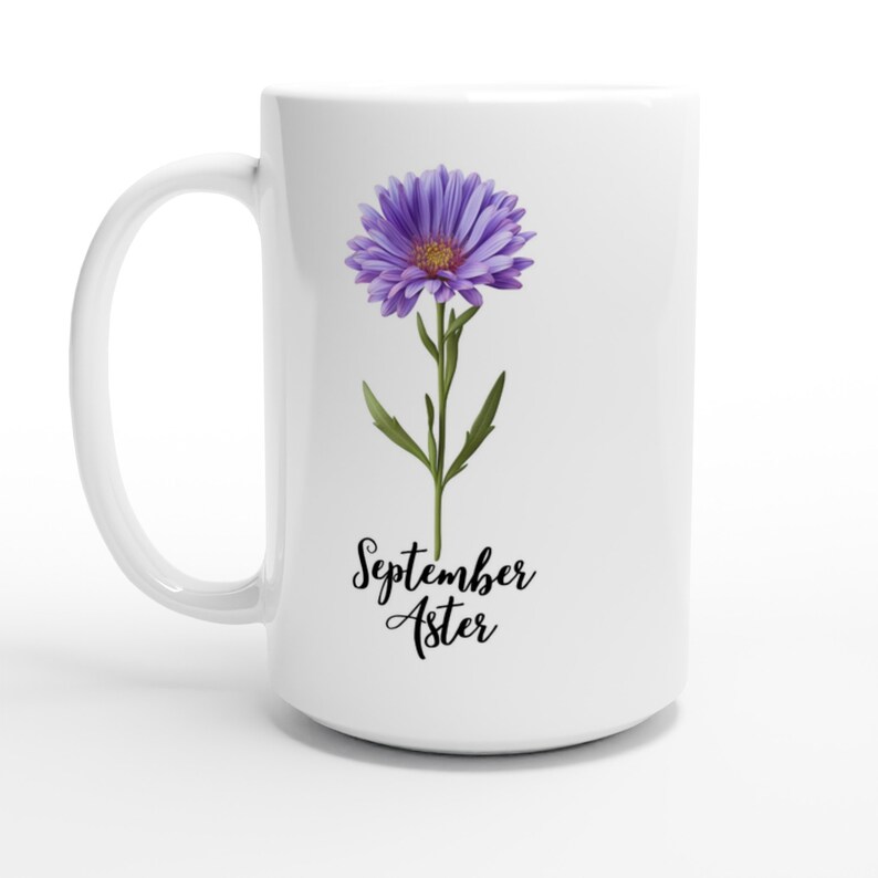 September Aster Flower Mug: Personalized Birth Month Gift - Etsy