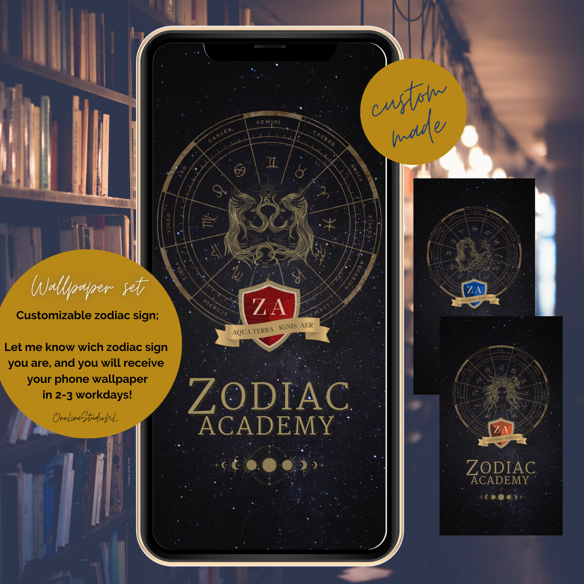 Zodiac Academy Inspired Wallpapers| Instant Download Star Sign ...