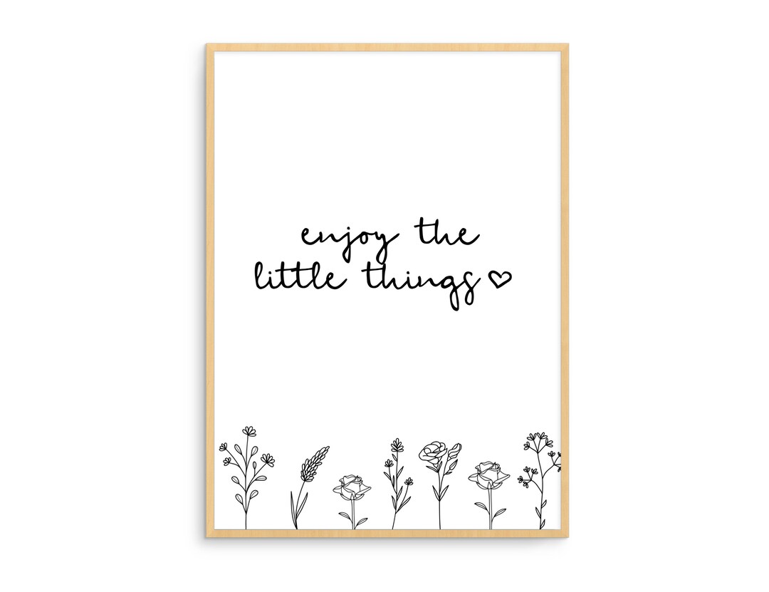 Floral Wall Art Printable Enjoy the Little Things Print | Cottagecore ...