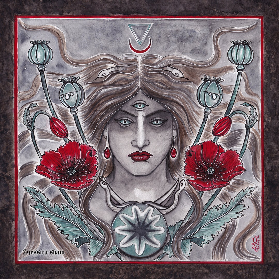 Art Print OPIUM POPPY Gorgon Jessica Shaw - Etsy