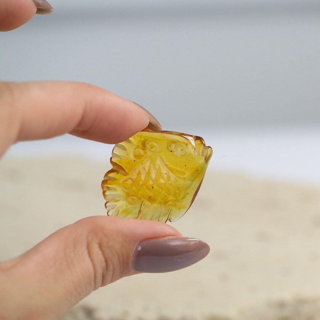 Hand Carved Natural Baltic Amber, Fish Pendant | Baltic Amber Jewelry ...