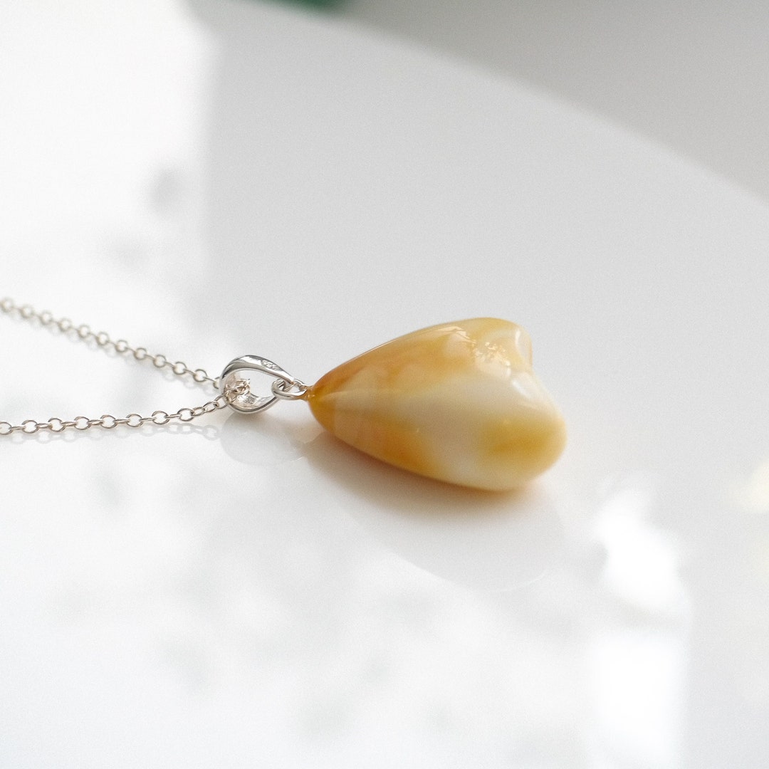 Beautiful Milky Yellow Baltic Amber Drop Pendant for Women Gemstone ...