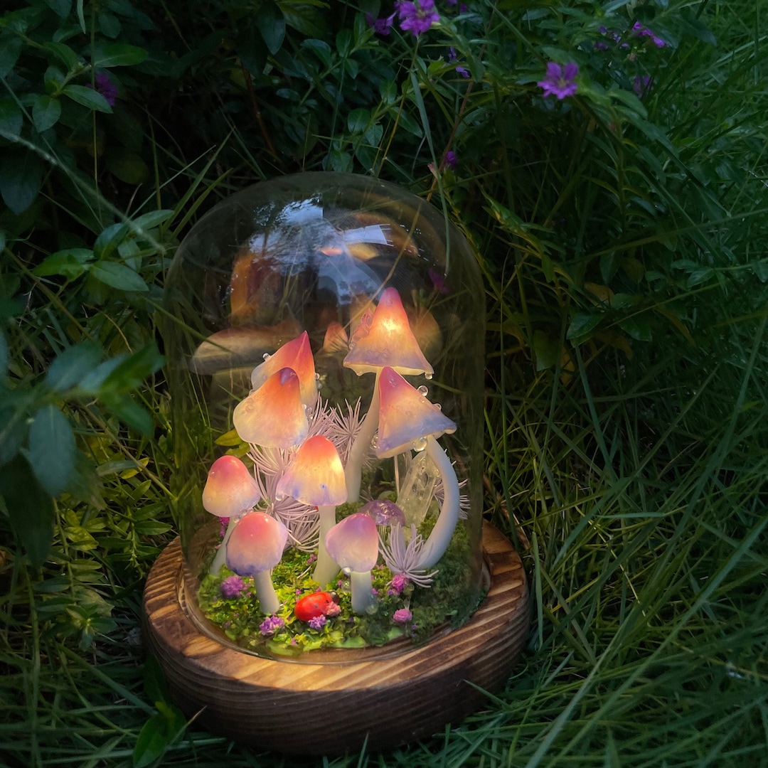 Handmade Mushroom Lamp, Enchanted Mushroom Forest Night Light, Magical ...