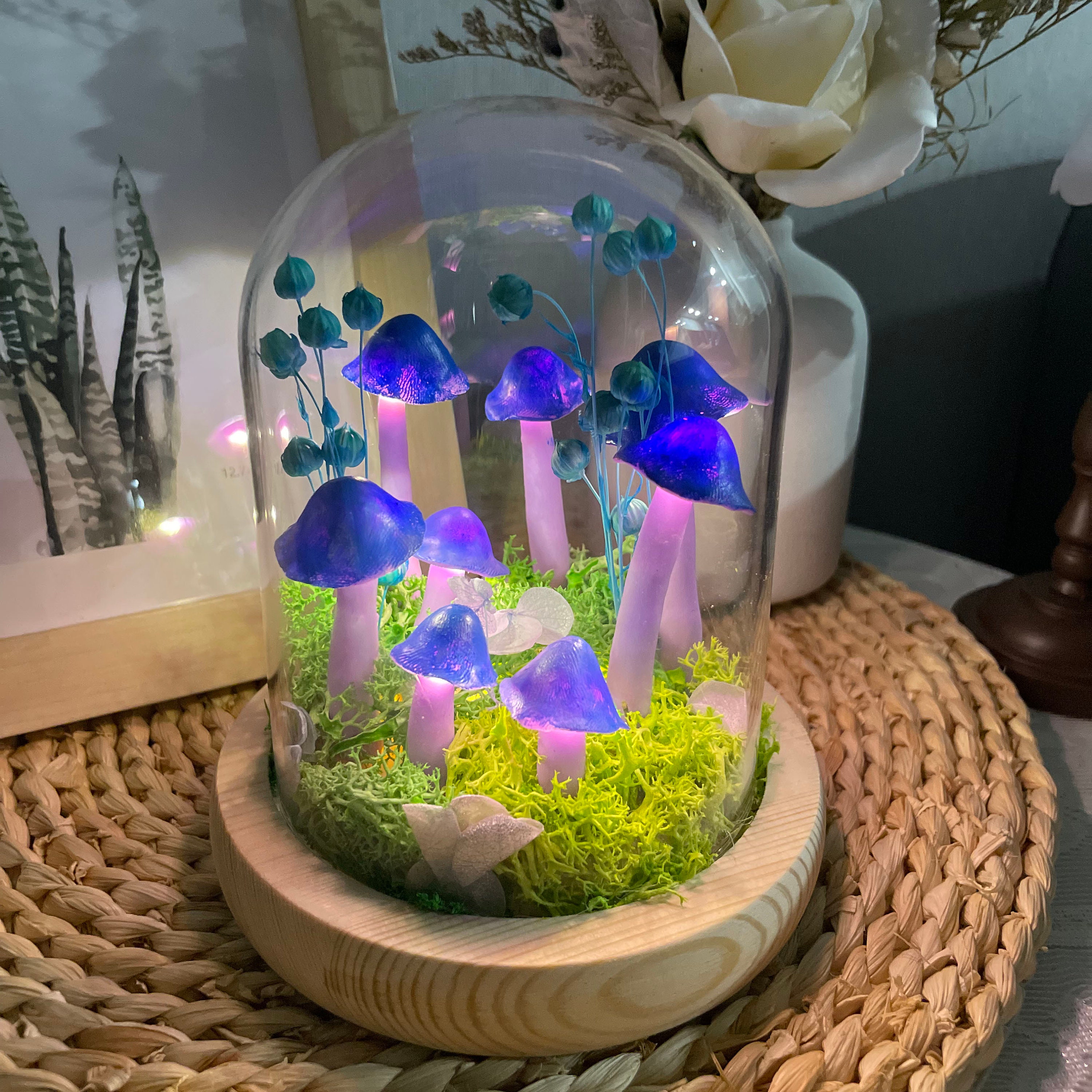 Handmade Mushroom Lamp Green Mushroom Lamp Beautiful Retro Mushroom ...