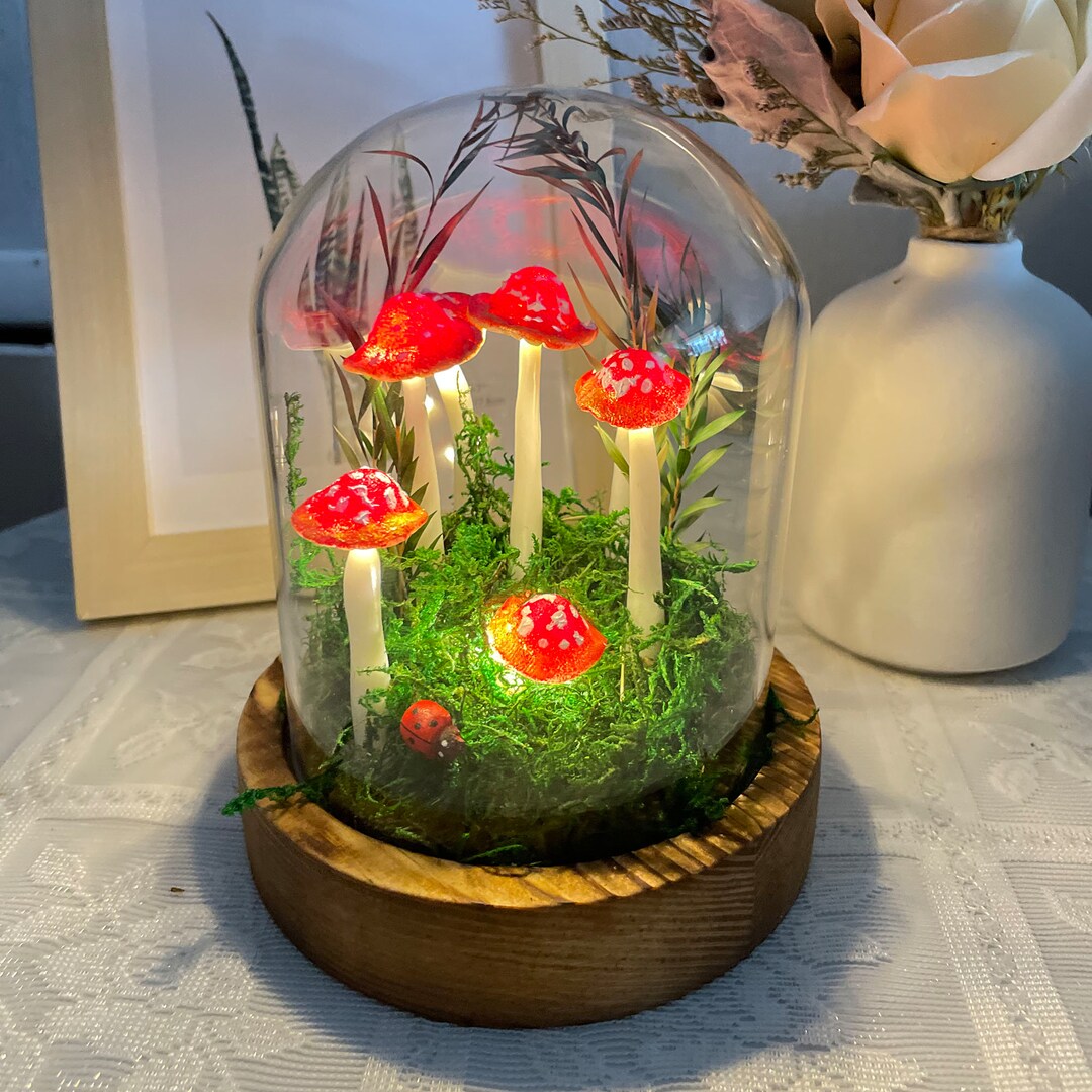 Red Mushroom Lamp Handmade Cute Mushroom Light Home Decor Housewarming ...
