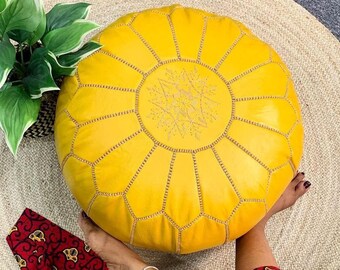 Yellow Pouf - Etsy UK