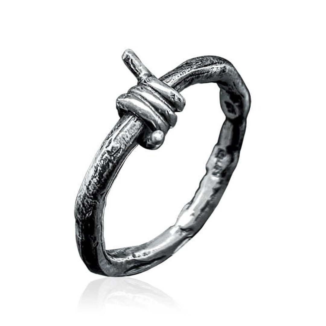 Barbwire Barbed Wire Ring in 925 Silver - Etsy UK