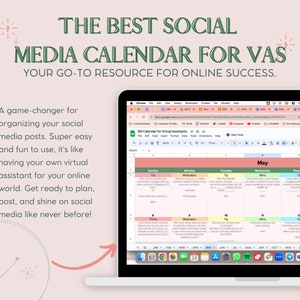 Social Media Content Calendar for Virtual Assistants, Google Sheets ...