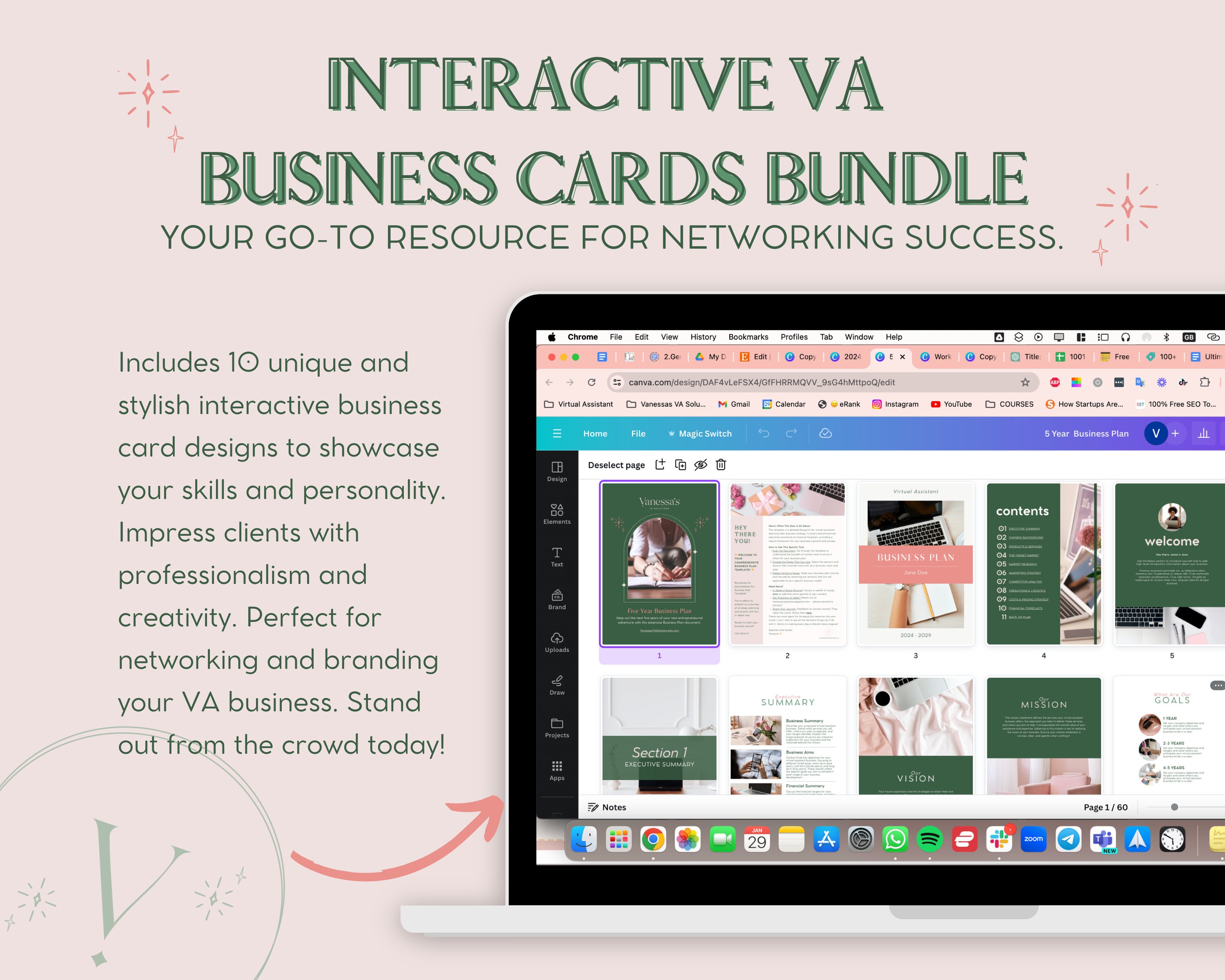Interactive Digital Business Card Templates: VA Networking Bundle ...