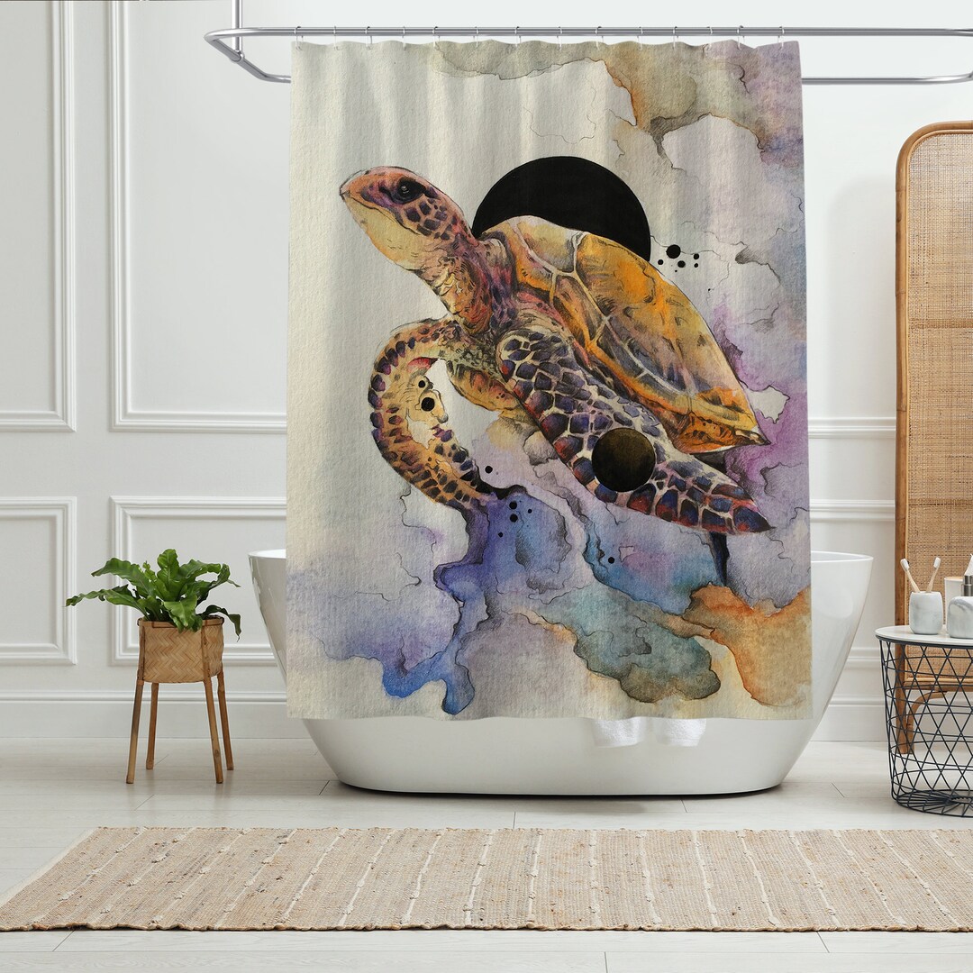 Sea Life Shower Curtain Turtle Bathroom Shower Curtain Decorations From ...