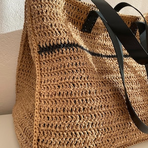 Knitted Paper Yarn Bag: Handmade Crochet Summer Tote - Etsy