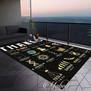 Science Rug, Inventors Inventions Themed Nonslip Area Rug, Science ...
