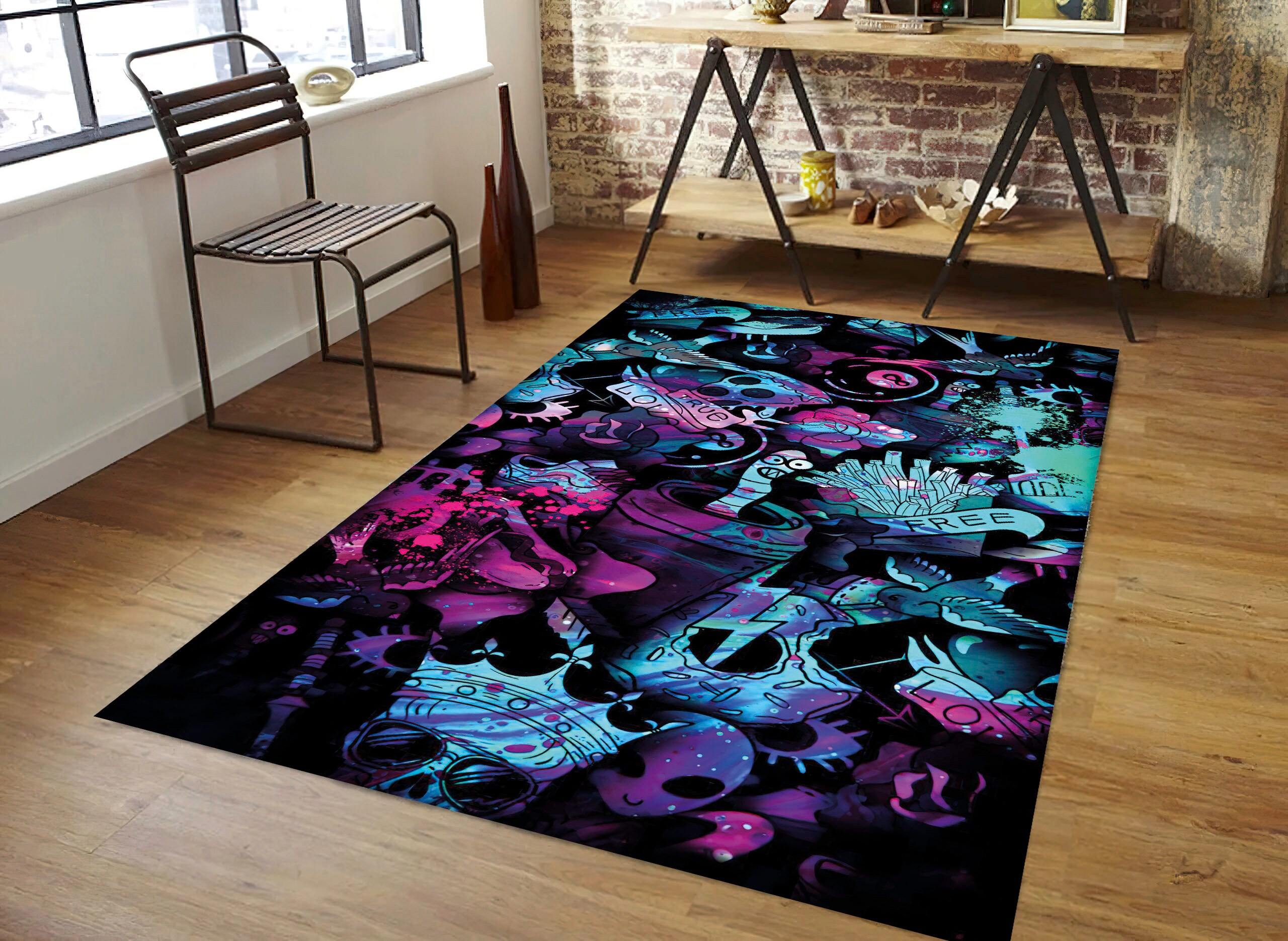 Minimalist Graffiti Rug Graffiti Fun Nonslip Area Rug - Etsy