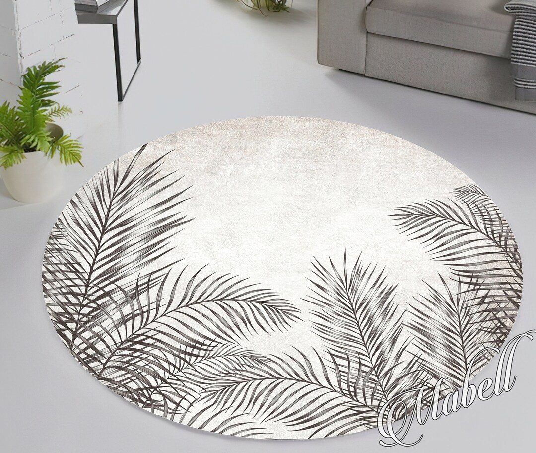 Plant Rug, Palm Leaves Themed Nonslip Area Rug, Soft Floor Rug, Rug for ...