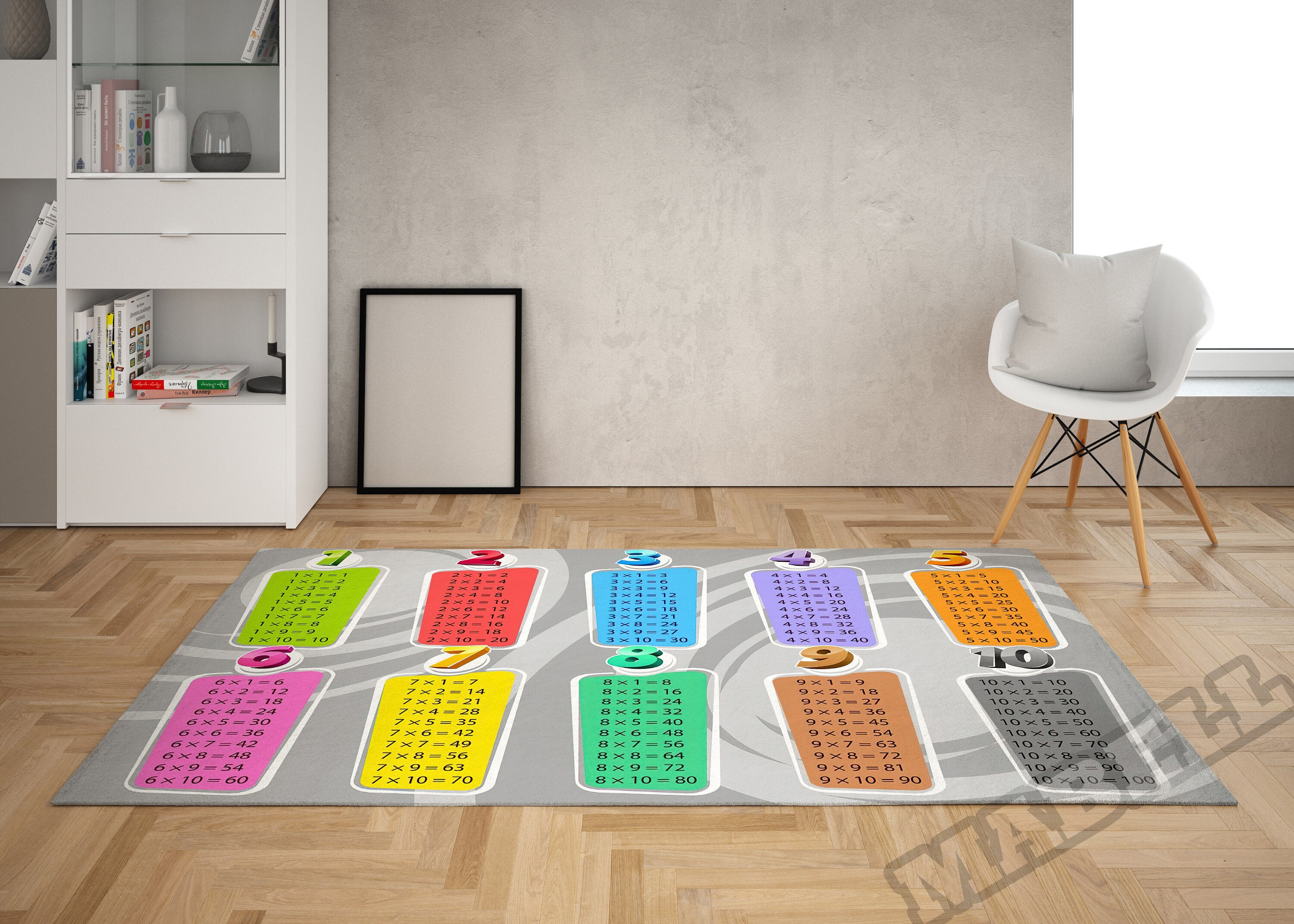 Multiplication Chart Colorful Rug Multiplication Table - Etsy