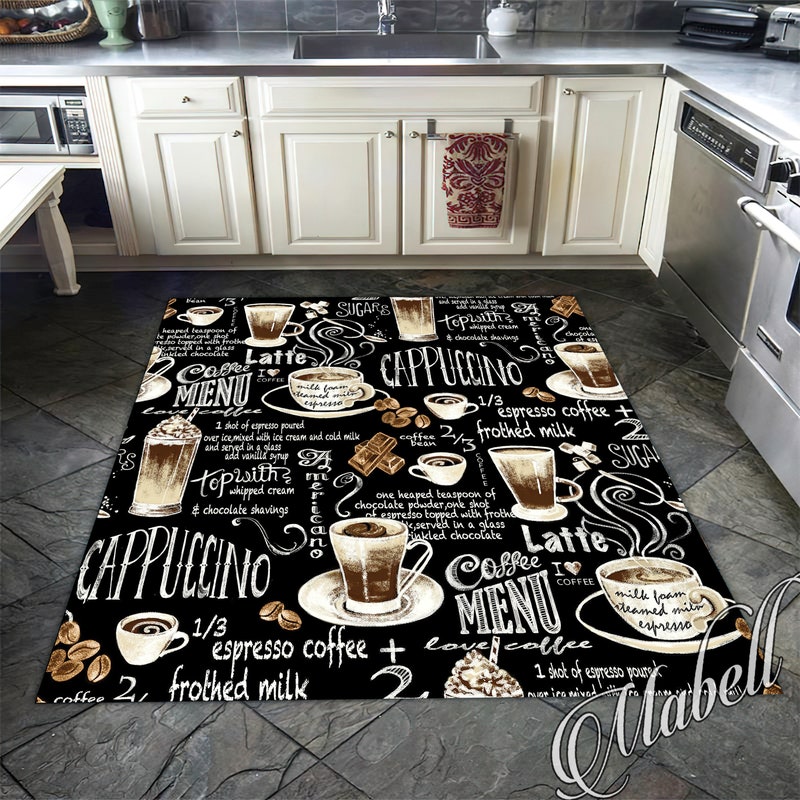 Kitchen Coffee Themed Rug - Etsy