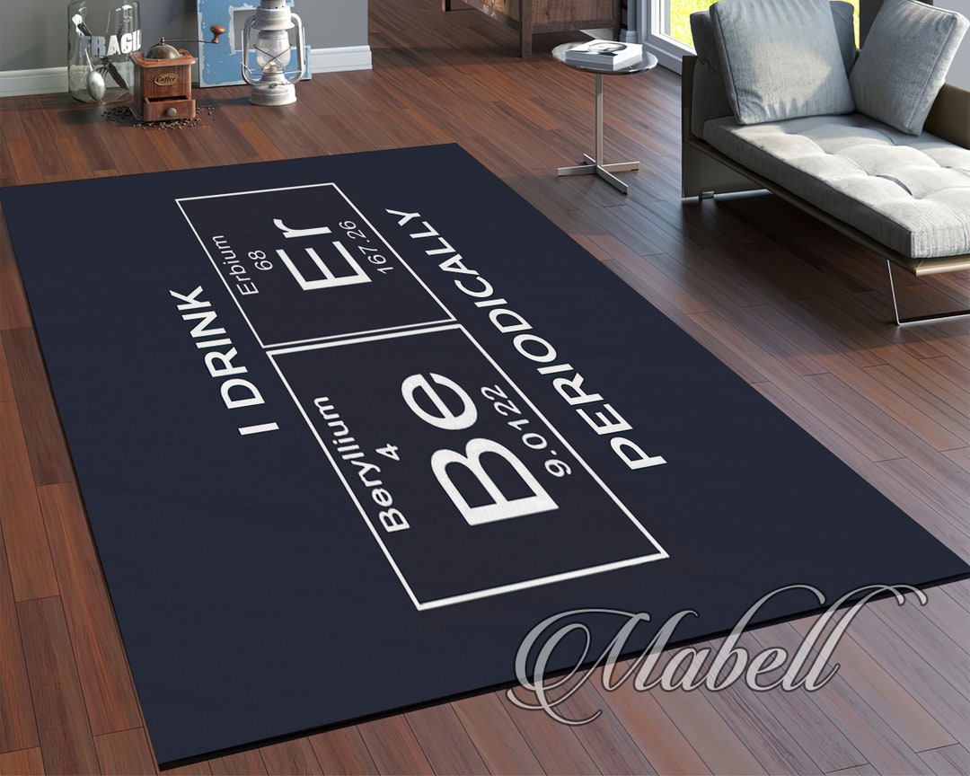 Periodic Table Rug, Gift for Beer Lovers, Nonslip Area Rug, Living Room ...