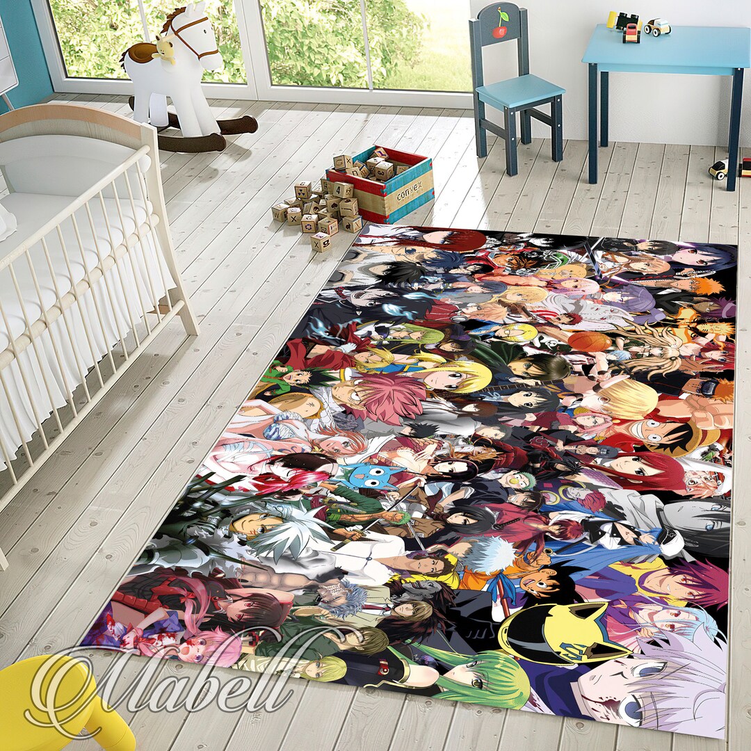 Anime Rug, All Anime Patterned Non-slip Rug, Anime Png Rug, Kids Room ...